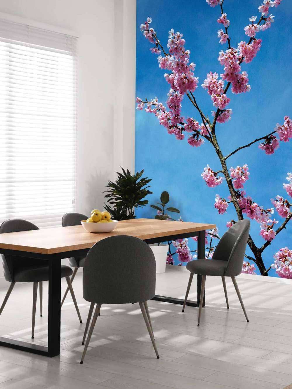 Japanse roze bloesems - Fotobehang