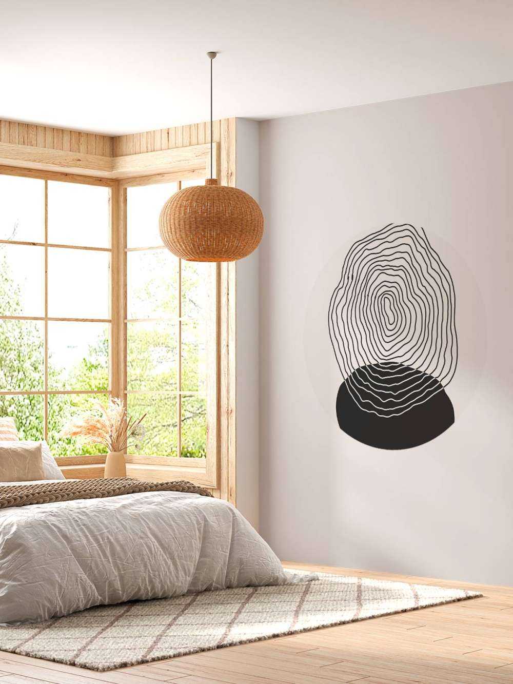 Ronde lijnen en cirkel - Fotobehang