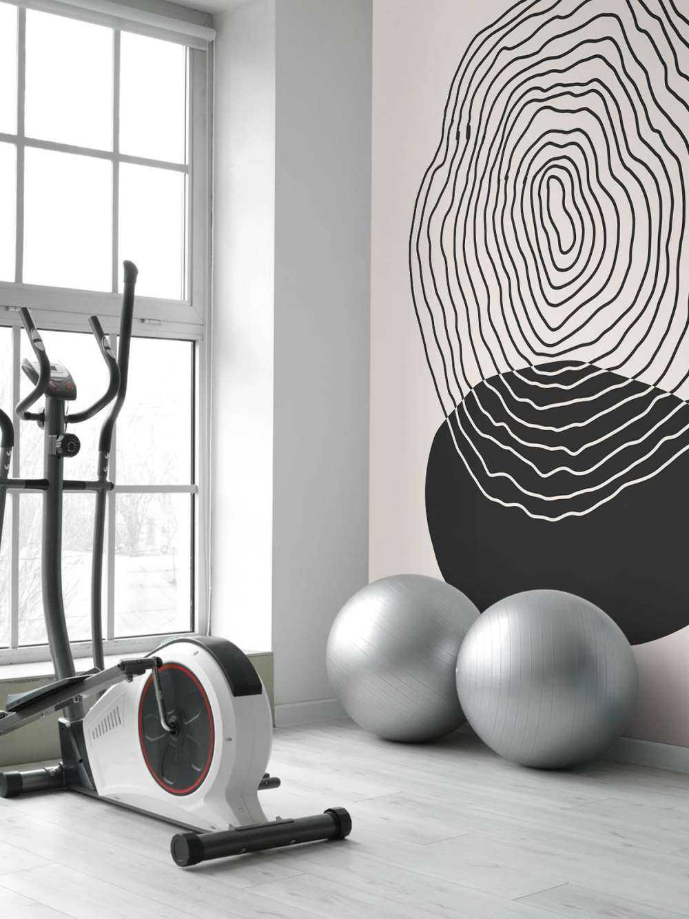 Ronde lijnen en cirkel - Fotobehang