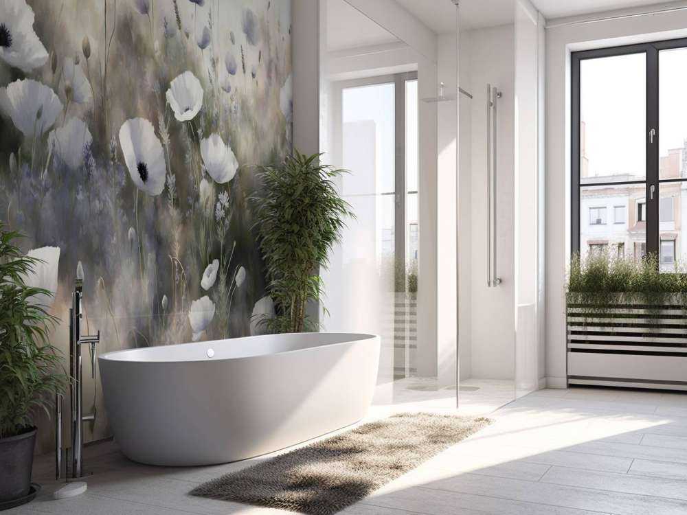 Fotobehang - Wildflower dance - blue - Fotobehang