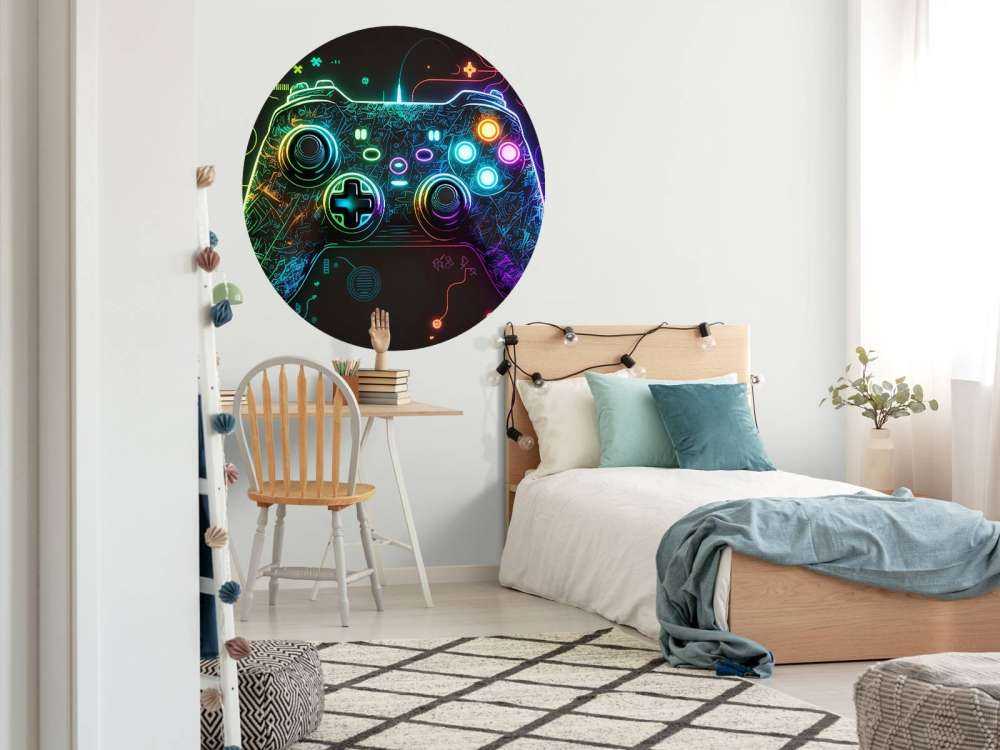 Fotobehang - Cyber Neon Controller - Fotobehang