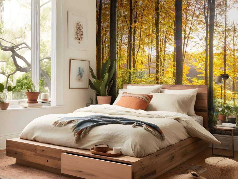 Zonnige herfstdag - Fotobehang