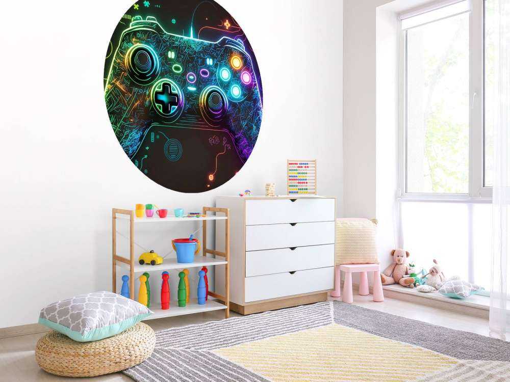 Fotobehang - Cyber Neon Controller - Fotobehang