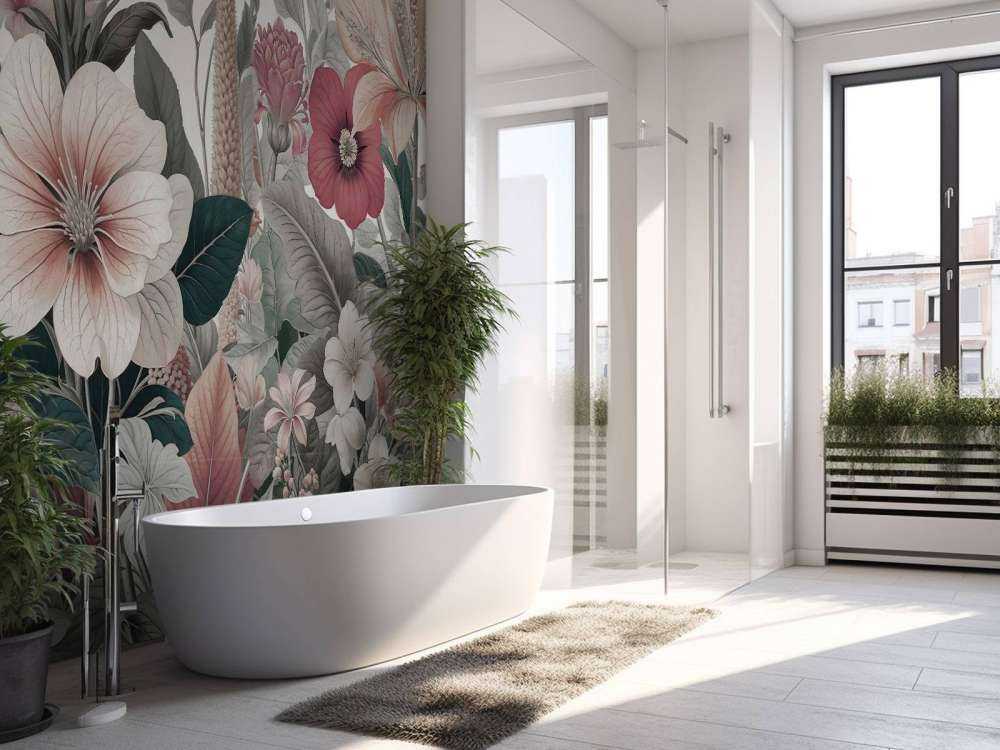 Fotobehang - Artistieke bloemen in zachte aardetinten - Fotobehang