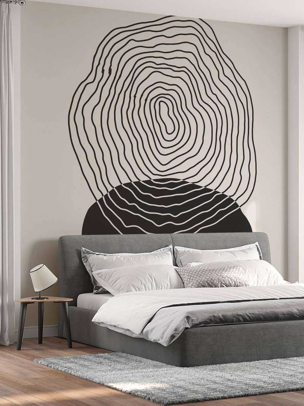 Ronde lijnen en cirkel - Fotobehang