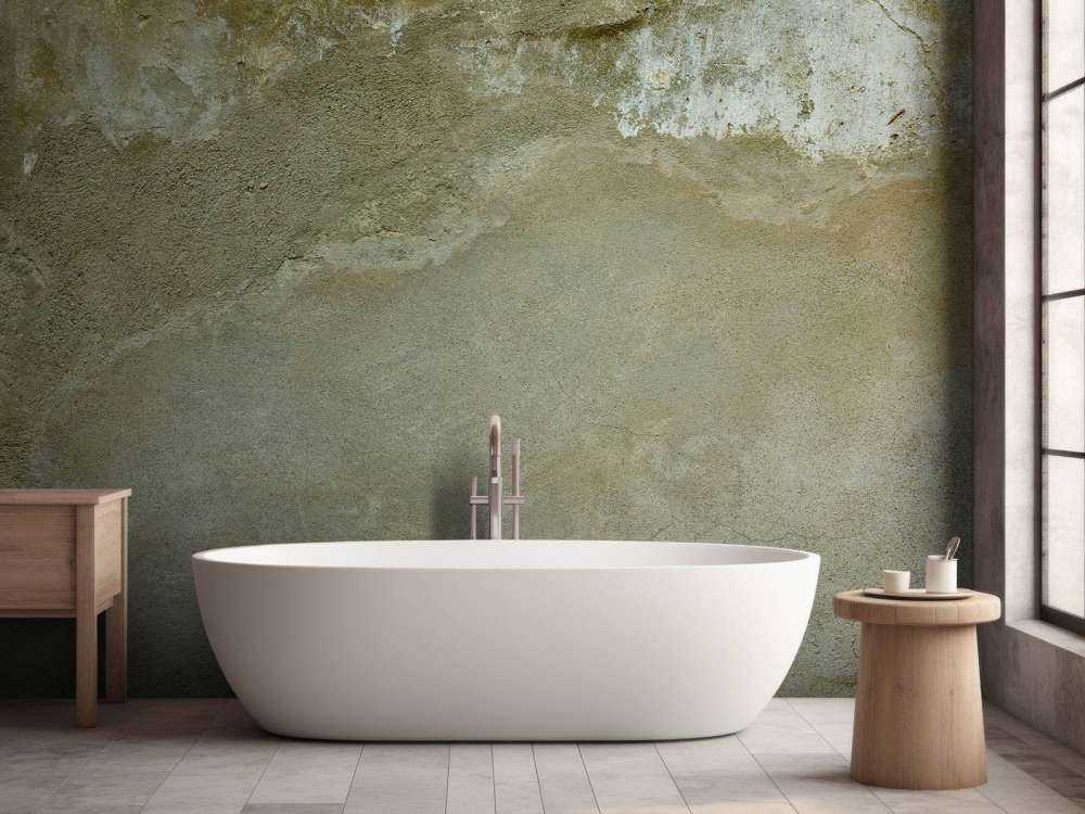 Muur met gerestaureerde stuc - Fotobehang