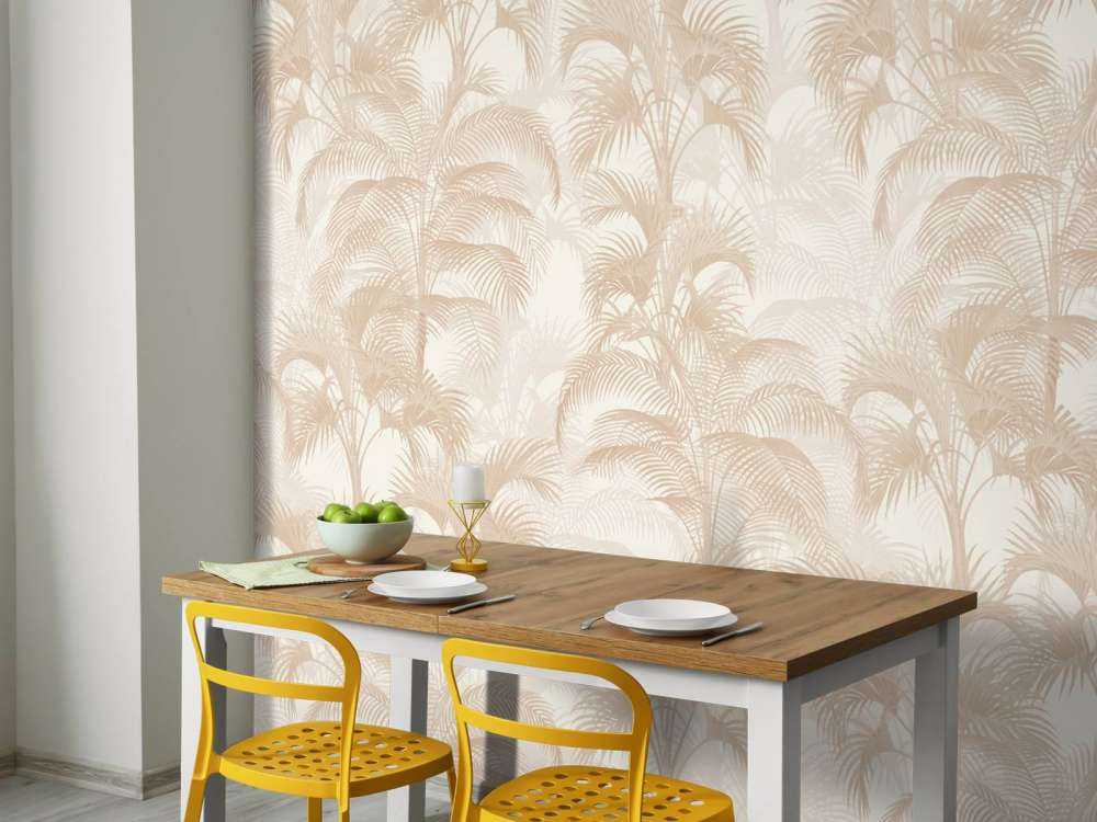 Tropische Vintage Palmen - zand - Fotobehang
