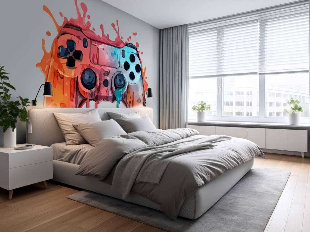 Fotobehang - Watercolor Gamer Splash - Fotobehang
