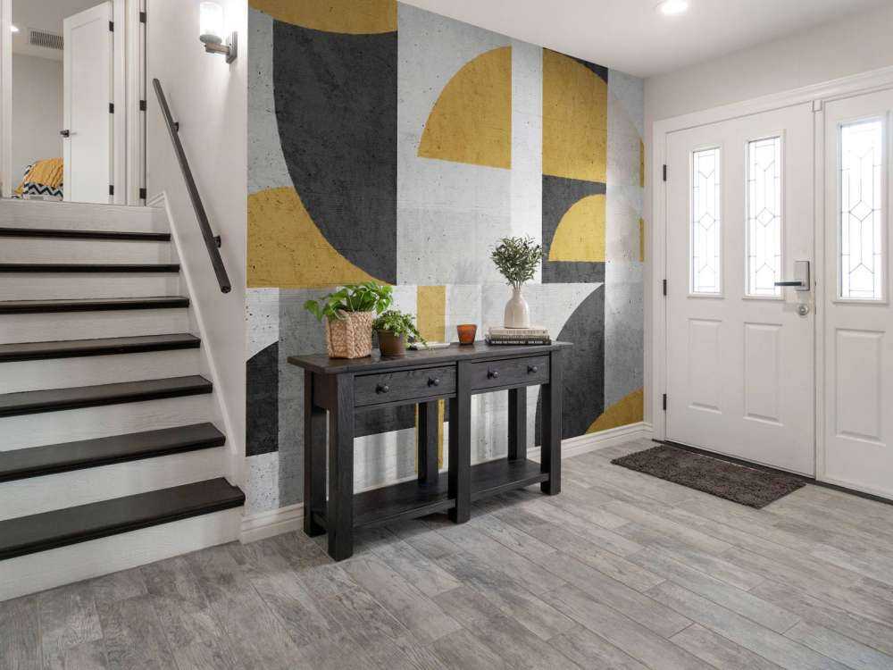 Fotobehang - Halve manen in betonstijl - Fotobehang