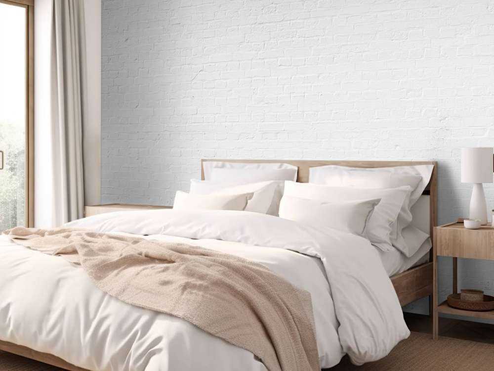 Wit geschilderde muur - Fotobehang