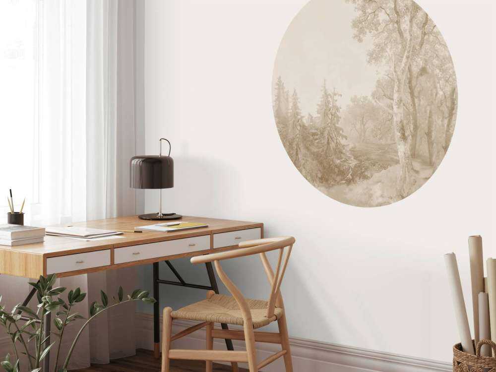 Fotobehang - Forest Landscape Beige #1 - Fotobehang