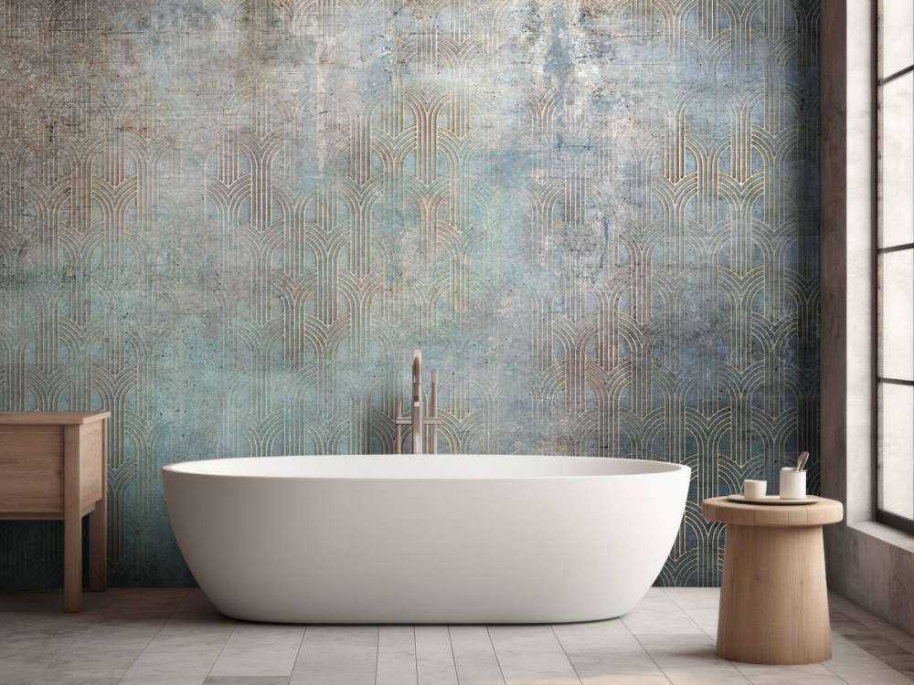 Fotobehang - Verweerde art deco patinagloed - Fotobehang