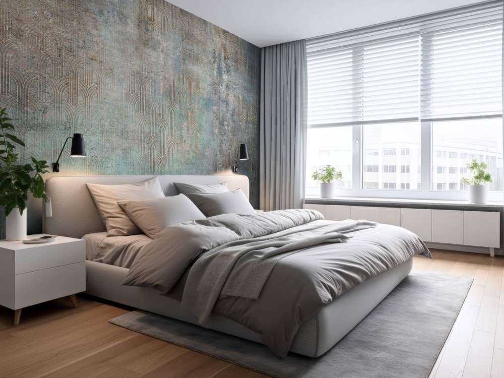 Fotobehang - Verweerde art deco patinagloed - Fotobehang