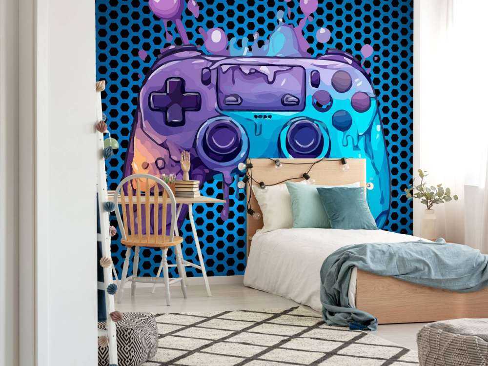 Fotobehang - Melting Gamer Controller - Fotobehang