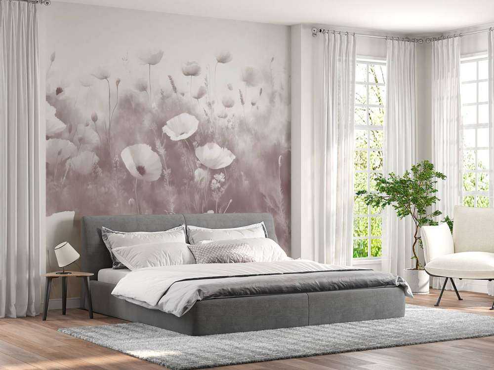 Fotobehang - Wildflower dance - pink - Fotobehang