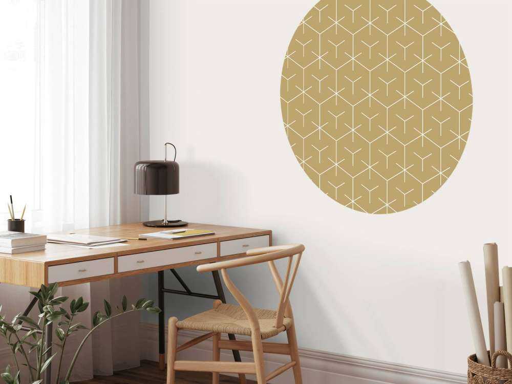 Geometrische hexagons, goud - Fotobehang