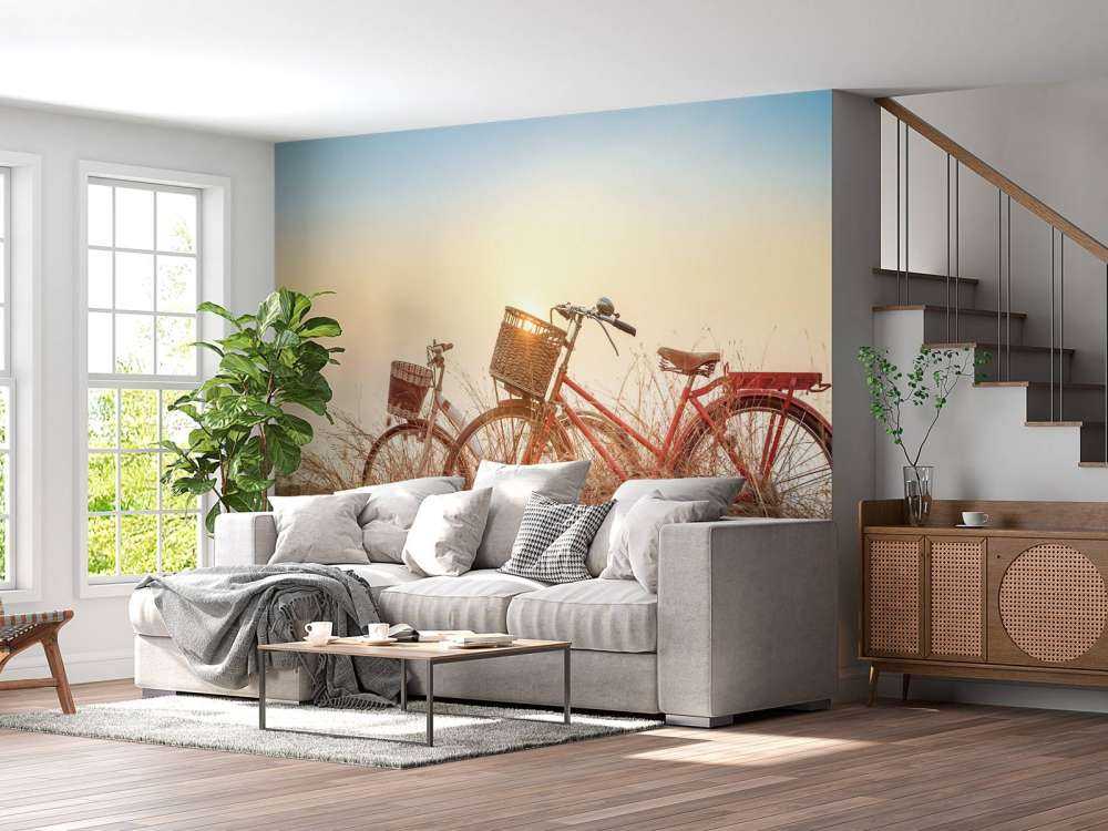 Vintage fietsen - Fotobehang