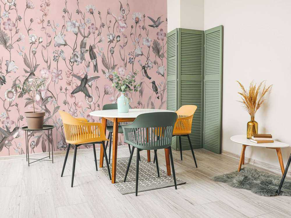 Fotobehang - Ethereal Spring - Midnight Garden Black - Fotobehang