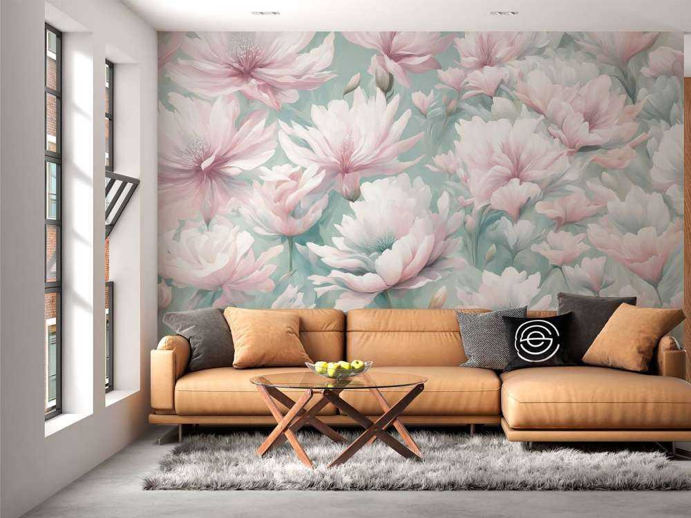 Fotobehang - Balmy morning Mint Green - Fotobehang