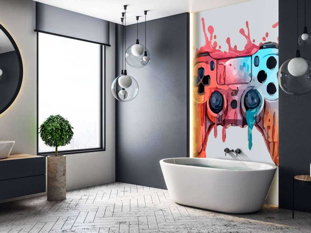 Fotobehang - Watercolor Gamer Splash - Fotobehang