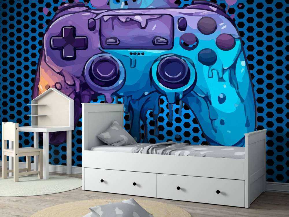 Fotobehang - Melting Gamer Controller - Fotobehang