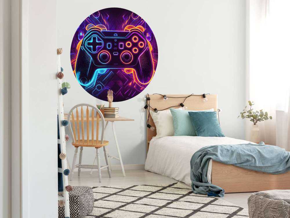 Fotobehang - Neon Cyber Controller - Fotobehang