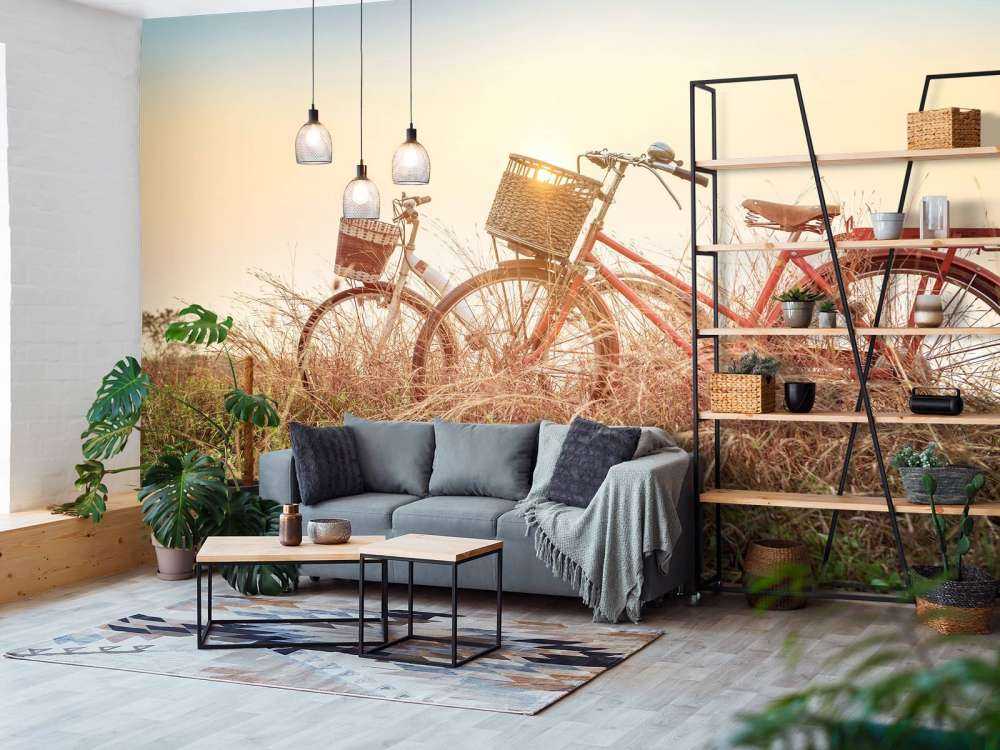 Vintage fietsen - Fotobehang